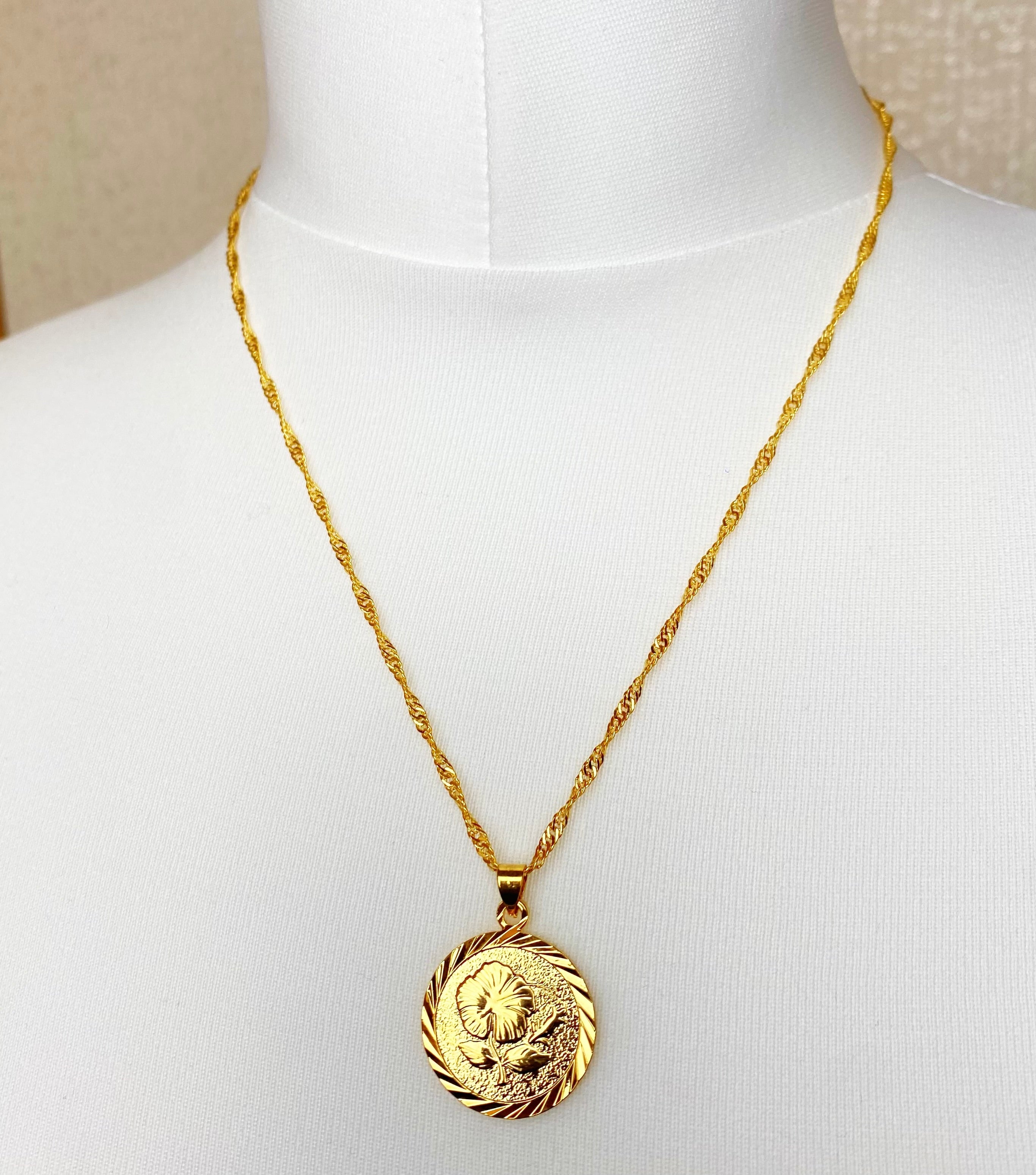 Rose coin necklace store